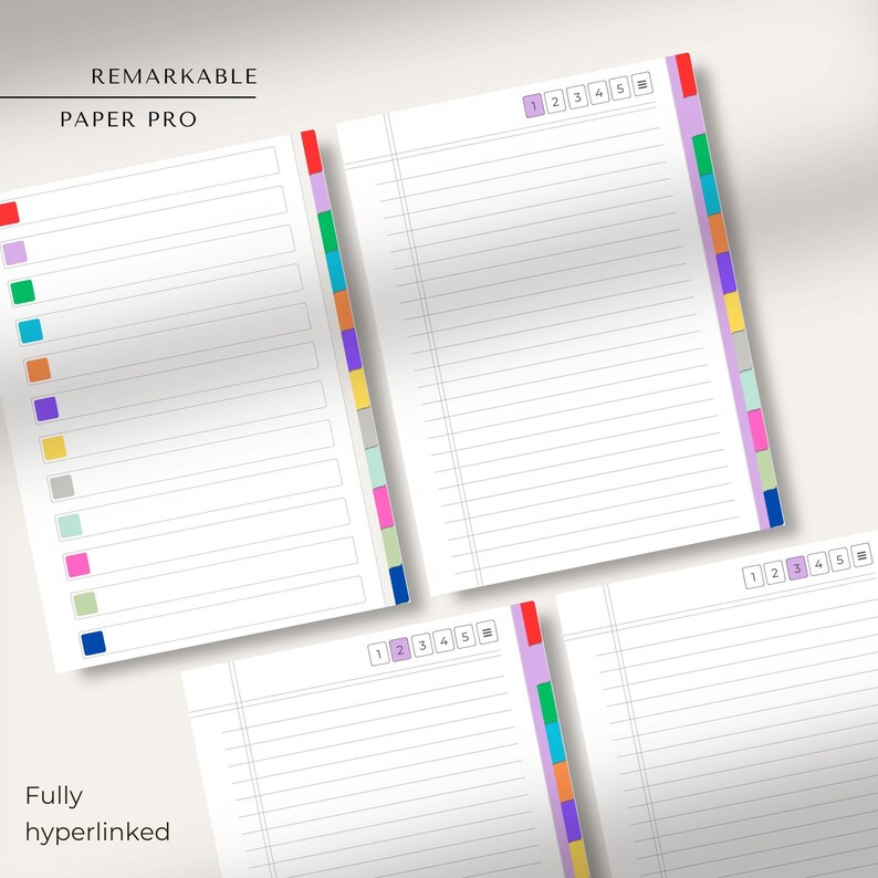 Notebook for Remarkable Paper Pro | Make Your Own Index | Hyperlinked ...