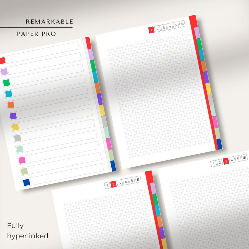 Notebook [grid] for Remarkable Paper Pro | Make Your Own Index ...