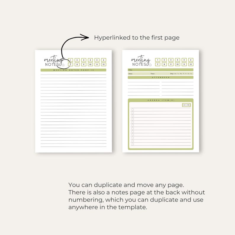 Meeting Notes for Remarkable Paper Pro | Remarkable Template ...