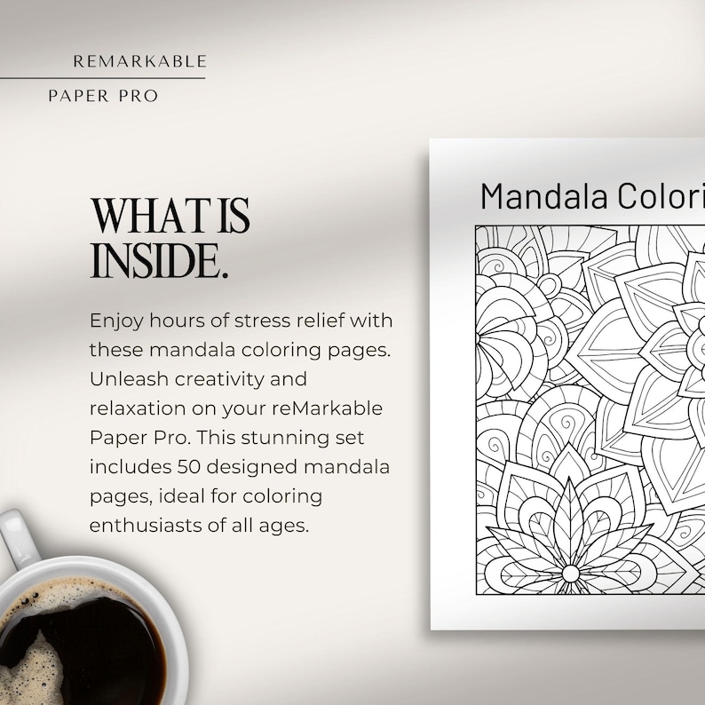 Mandala Coloring Book for Remarkable Paper Pro | Coloring Pages for ...