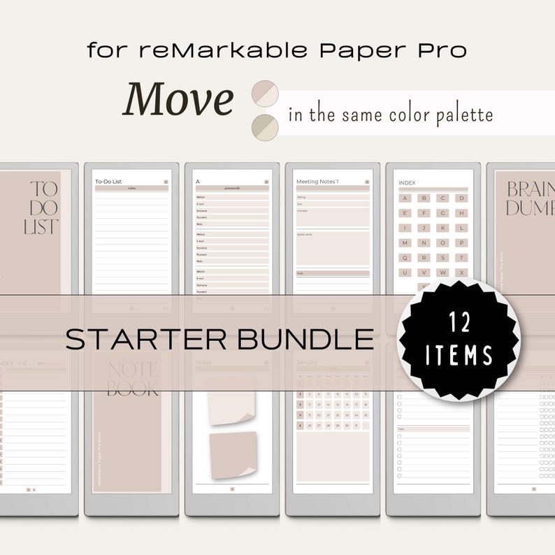 Starter Bundle for Remarkable Paper Pro Move | All in One Bundle ...