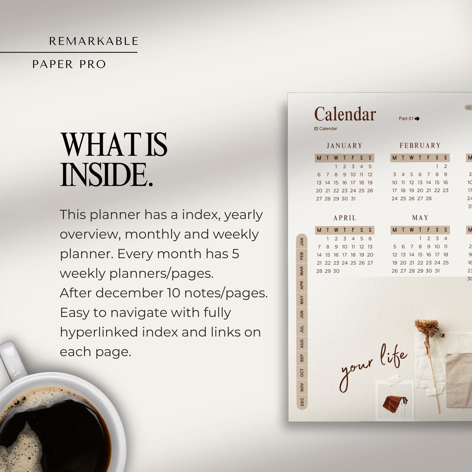Digital Planner 2025 for Remarkable Paper Pro | Minimalist Yearly ...