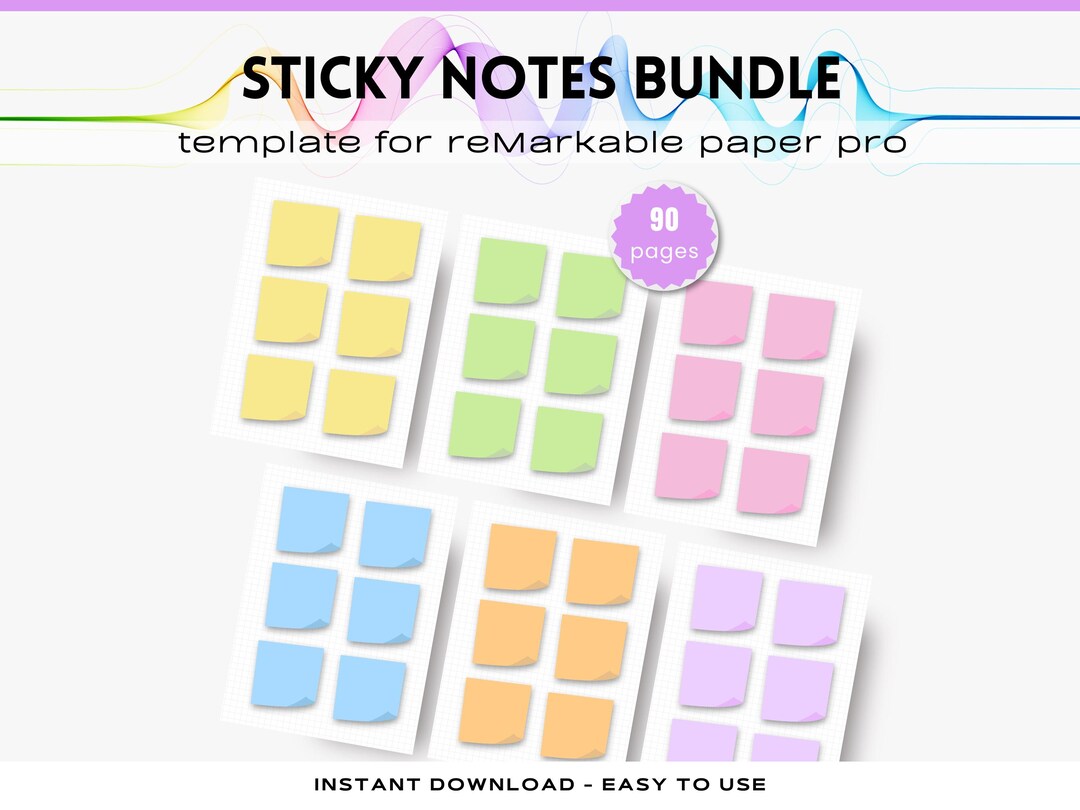 Sticky Notes Bundle for Remarkable Paper Pro Digital Sticky Notes Post ...