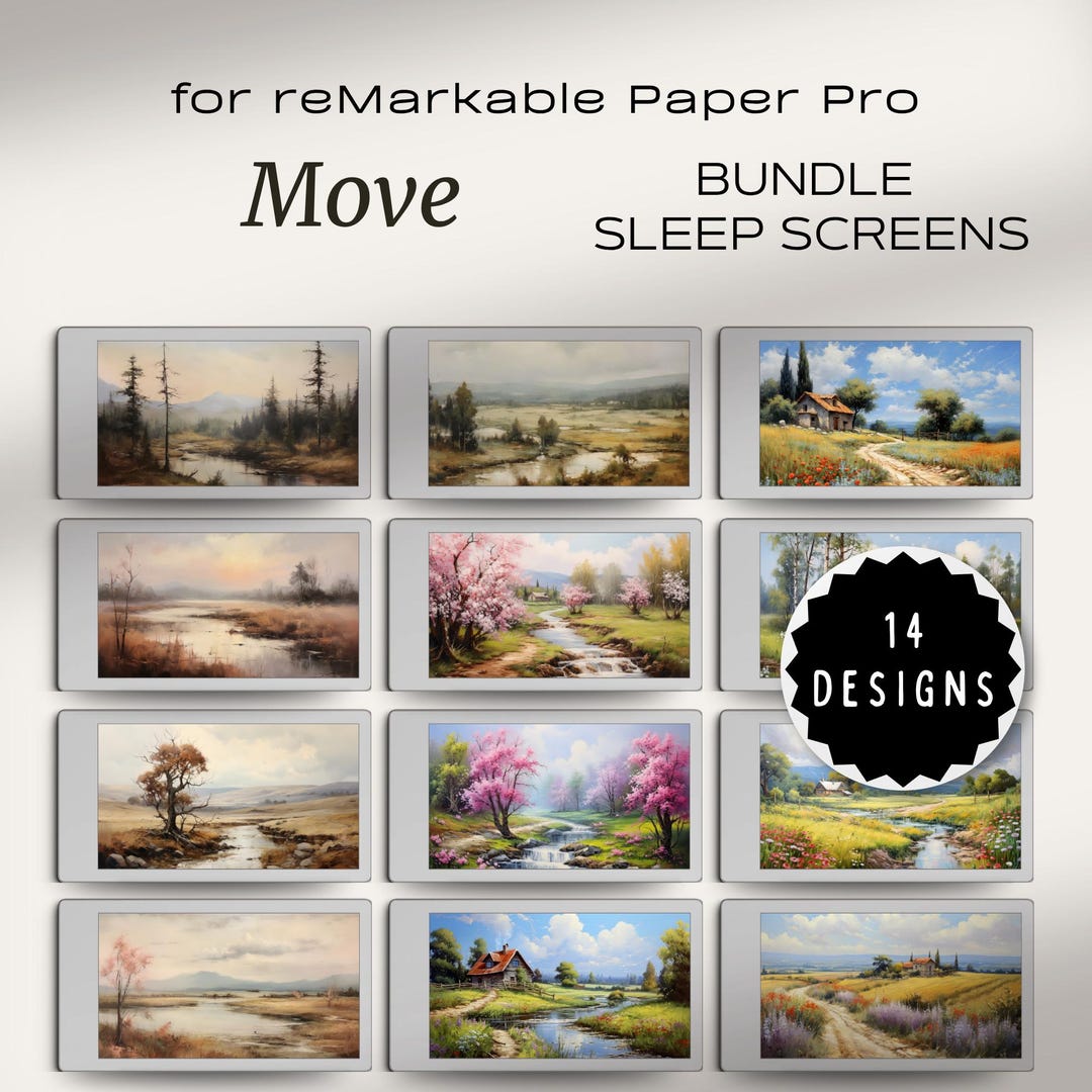 Sleep Screen Bundle for Remarkable Paper Pro Move | Screensaver PNG ...