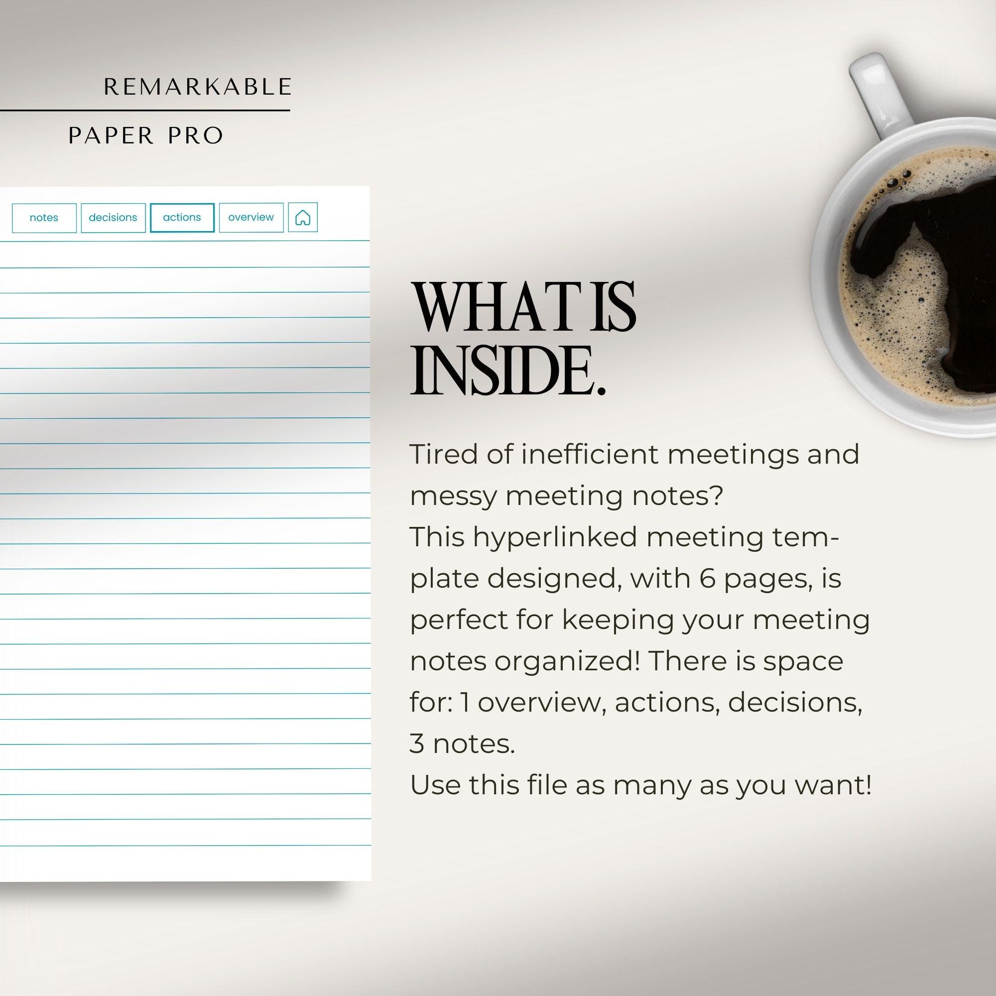 Meeting Notes for Remarkable Paper Pro | Make Your Own Index ...