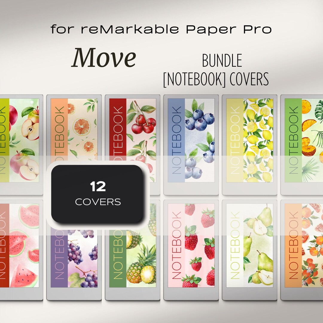Notebook Covers for Remarkable Paper Pro Move | Notebook Cover Bundle ...