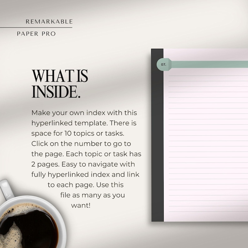 Notes/to-do Template for Remarkable Paper Pro | Make Your Own Index ...