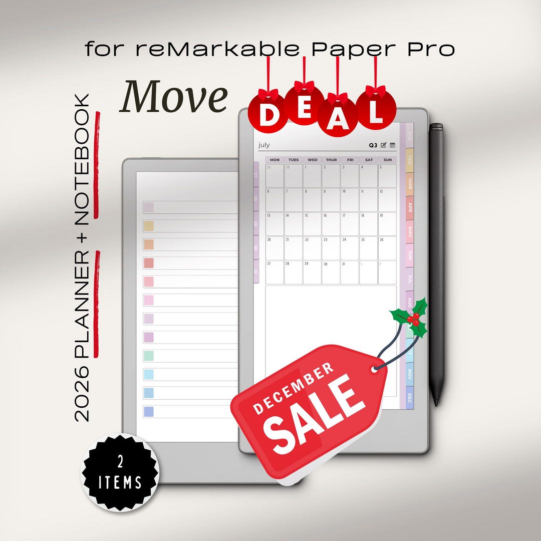 2026 Planner and Notebook for Remarkable Paper Pro Move | Remarkable ...