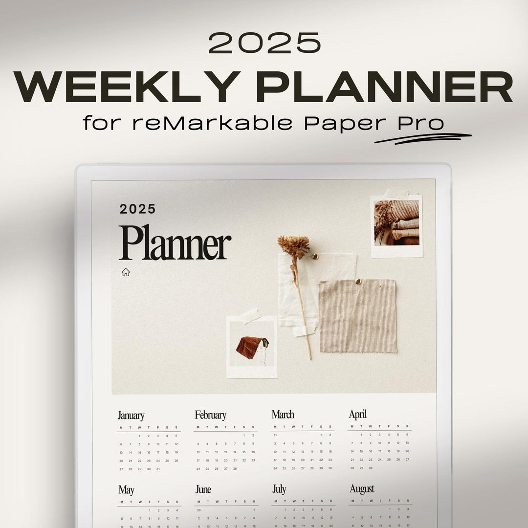 Digital Planner 2025 for Remarkable Paper Pro | Minimalist Yearly ...