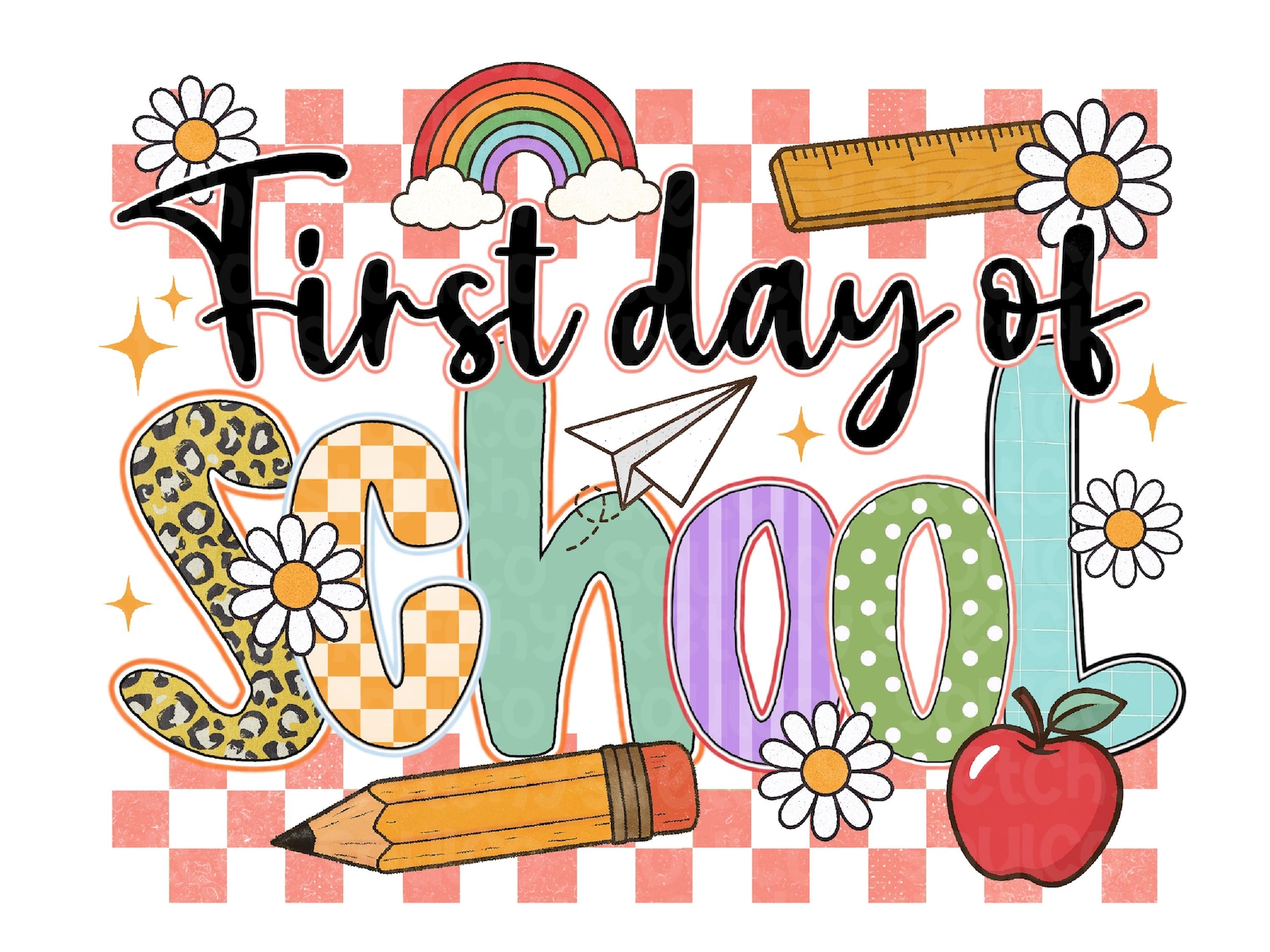 First Day of School Png, Back to School Png, Teacher PNG, Preppy Back ...