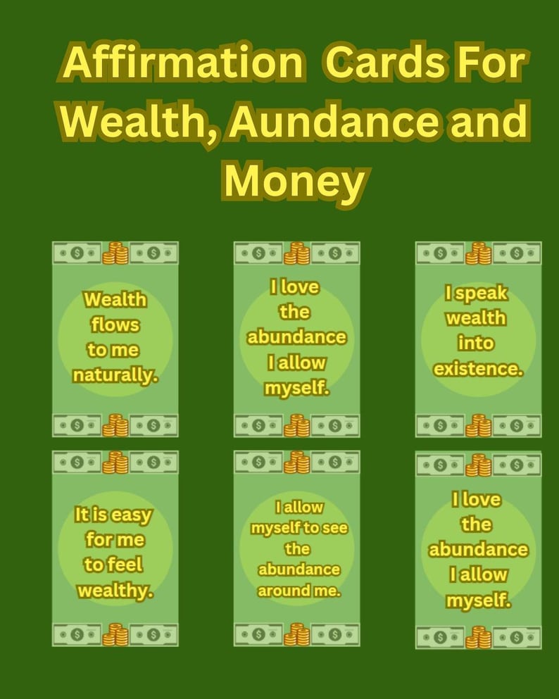 Printable Affirmation Cards for Wealth Abundance and Money - Etsy