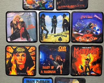10 Patches. Set of 10 Heavy Metal Bands, Sew-on Patches, for Battle ...