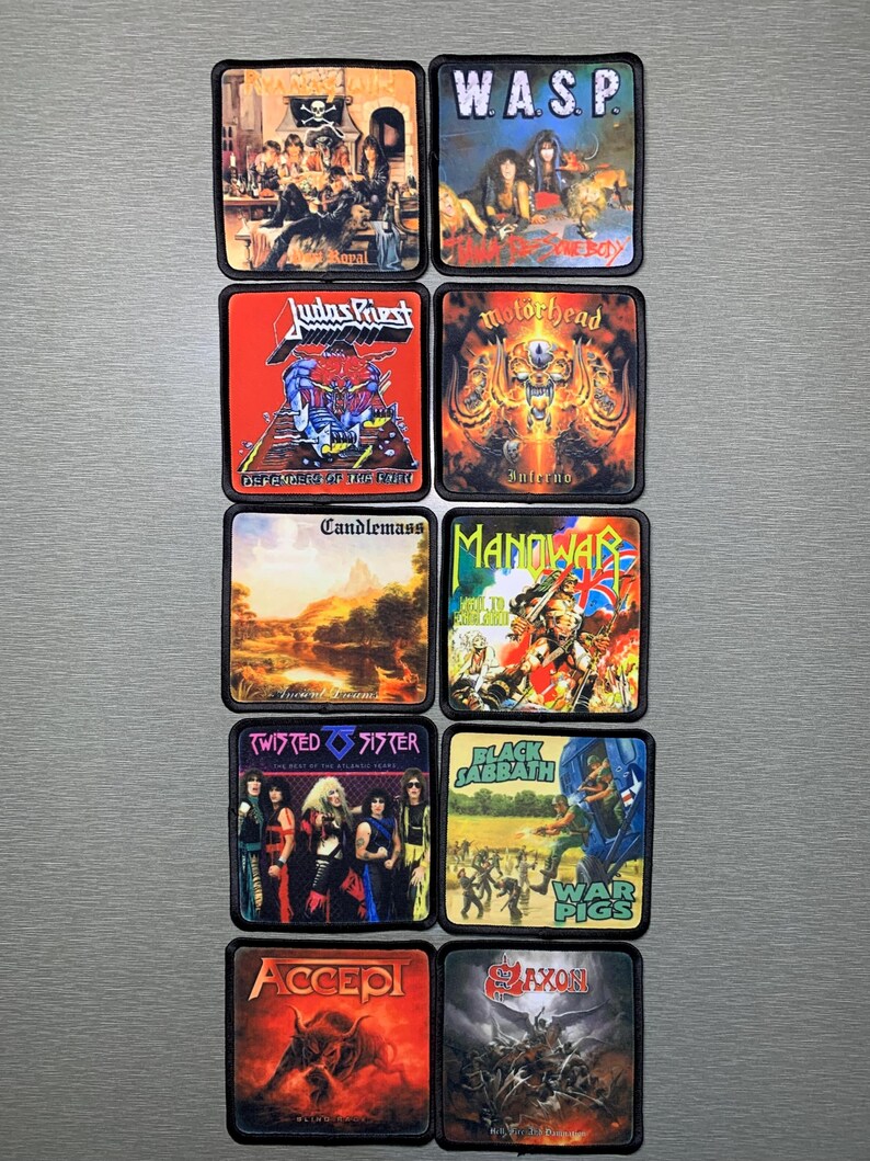 10 Patches. Set of 10 Heavy Metal Bands, Sew-on Patches, for Battle ...
