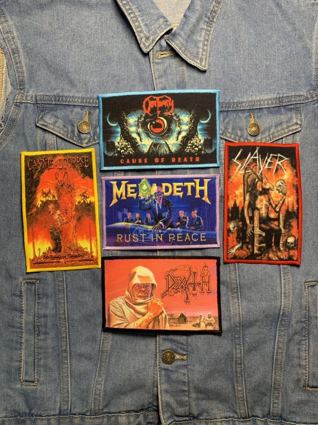 5 Rectangular Thrash and Death Metal Patches - Etsy