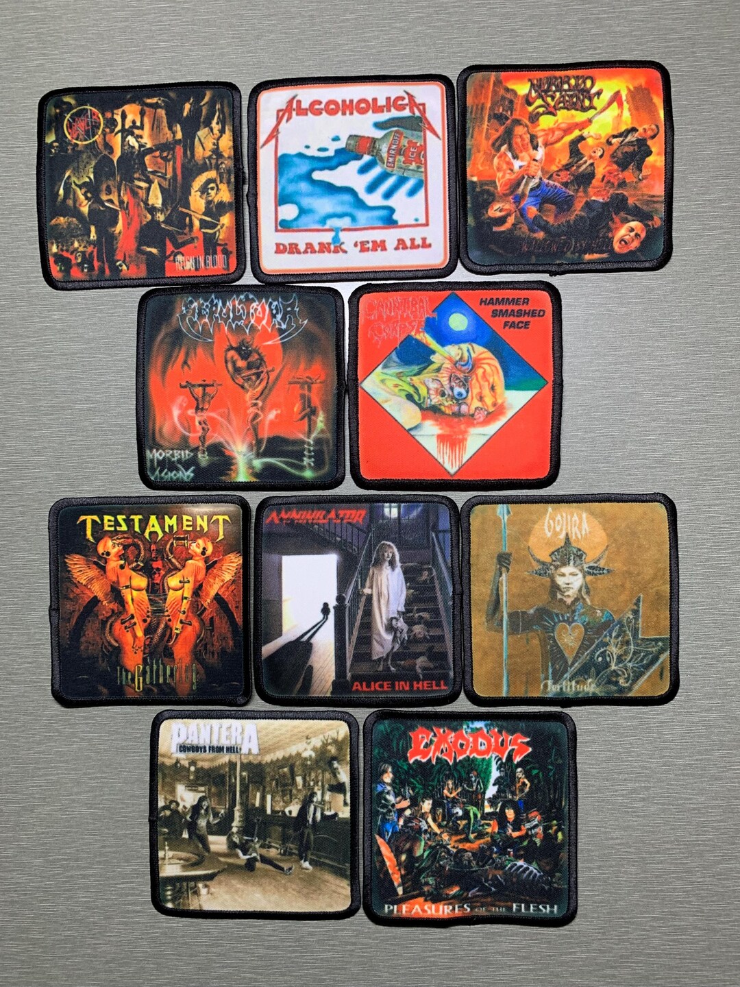 10 Patches. Set of 10 Thrash-death Metal Bands, Sew-on Patches, for ...