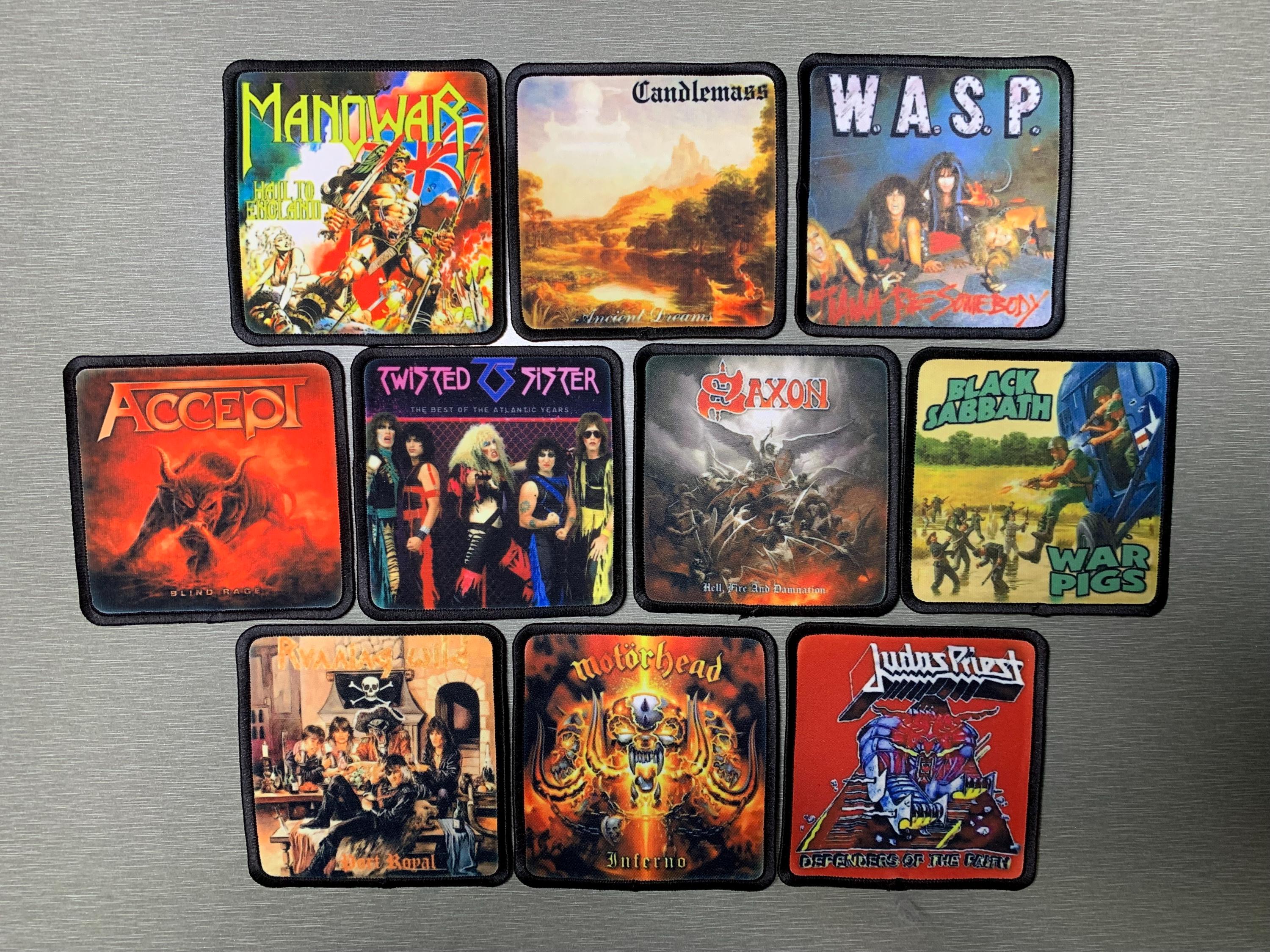 10 Patches. Set of 10 Heavy Metal Bands, Sew-on Patches, for Battle ...