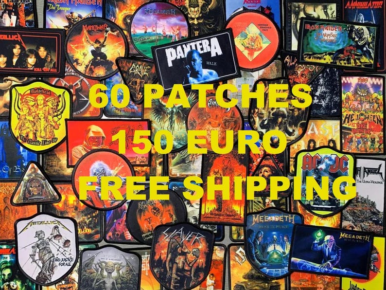 10 Patches. Set of 10 Heavy Metal Bands, Sew-on Patches, for Battle ...