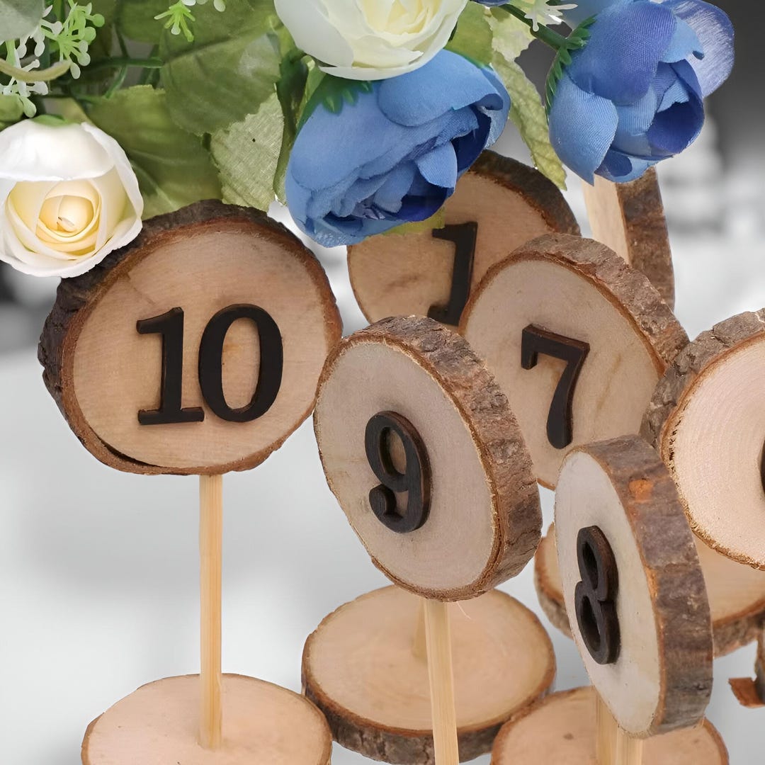 Rustic Wooden Wedding Table Numbers Set, Pack of 1-10, Wedding Numbers ...