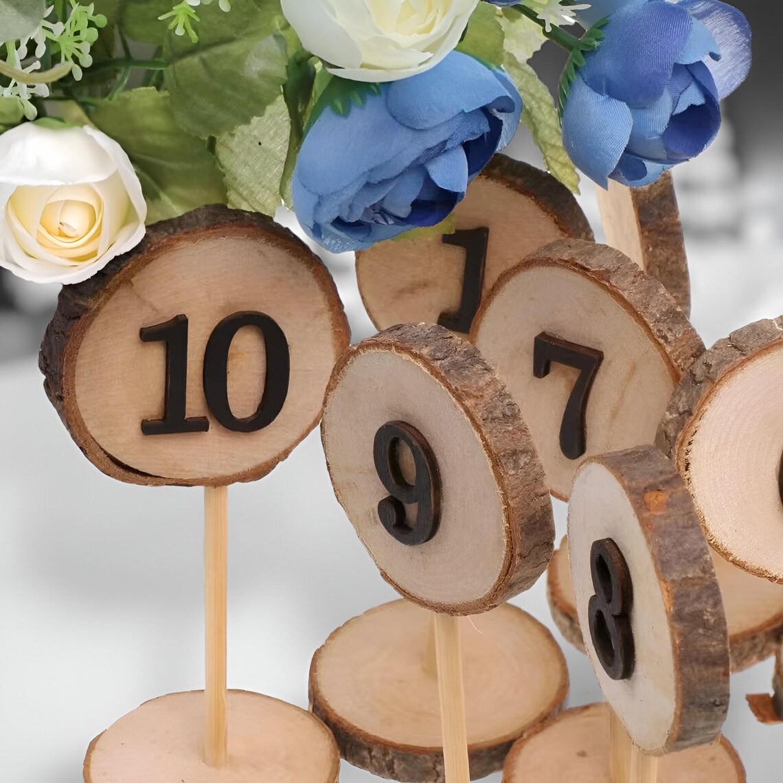 Rustic Wooden Wedding Table Numbers Set, Pack of 1-10, Wedding Numbers ...