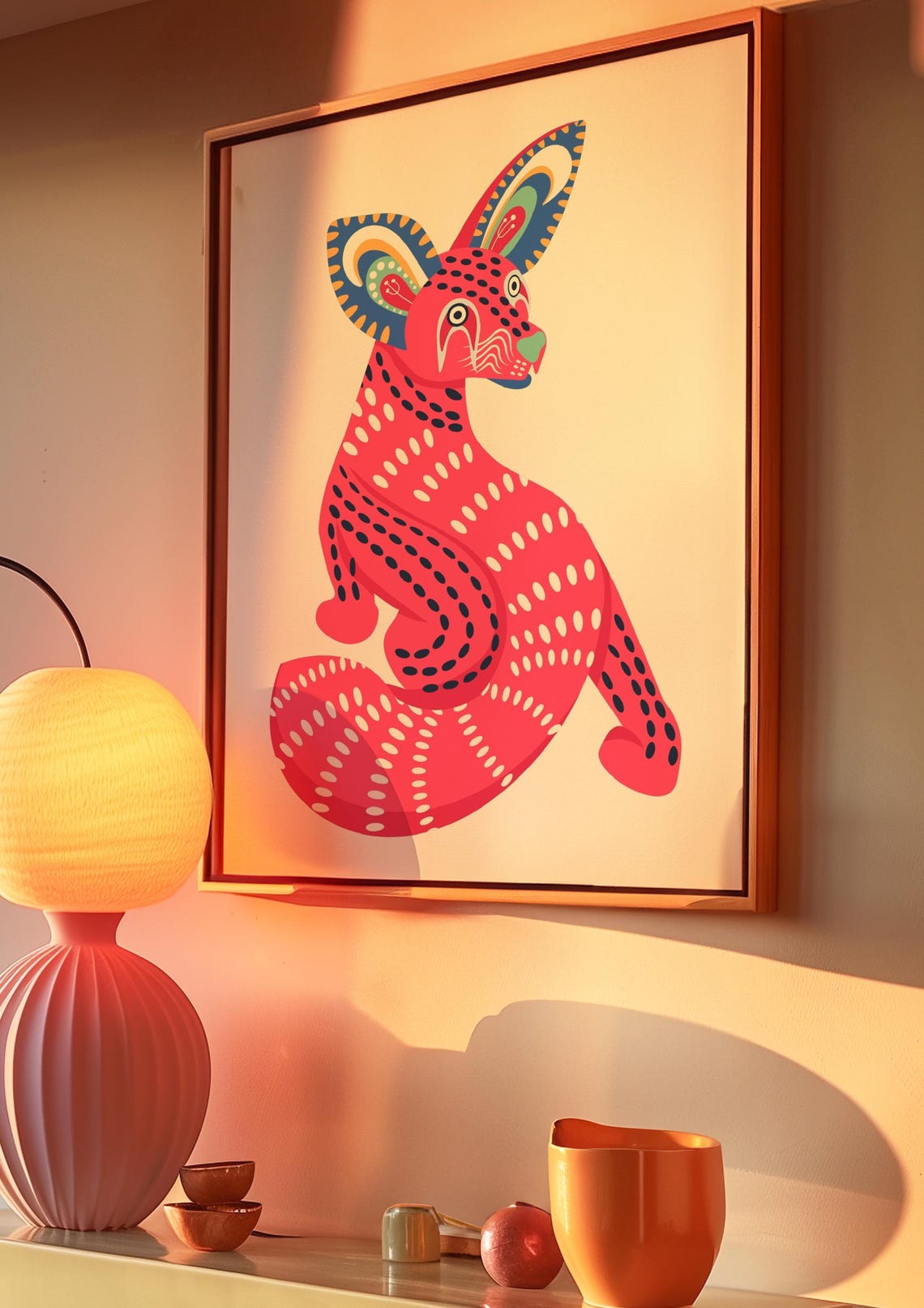 Mexican Alebrije - Colorful Mexican Folk Art Print - Spirit Animal Wall ...