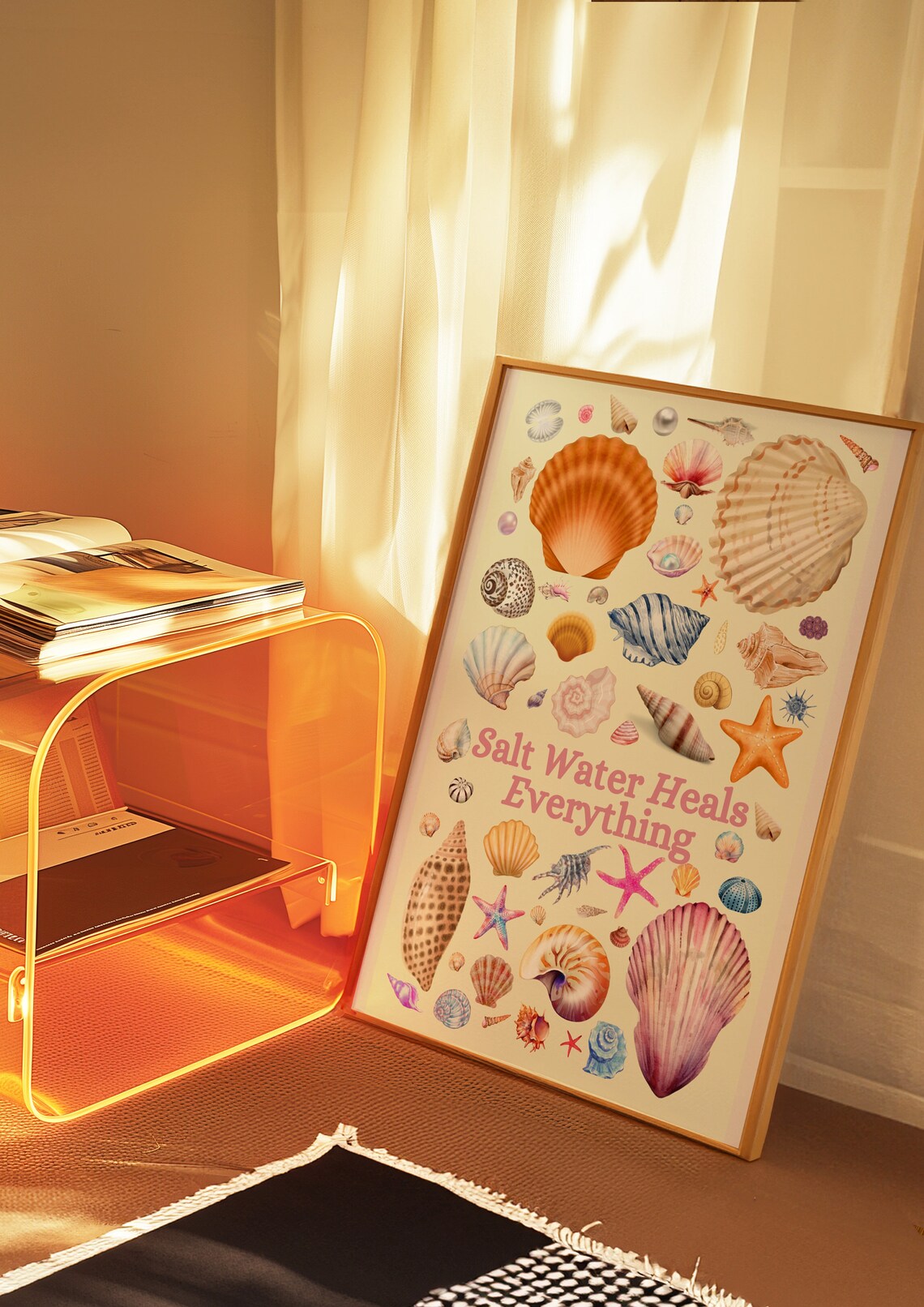 Ocean Healing Seashell Digital Art Print Motivational Coastal Decor ...