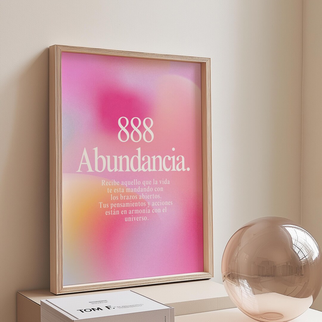888 Abundancia Print-positive Affirmation Poster-angel Number Print ...