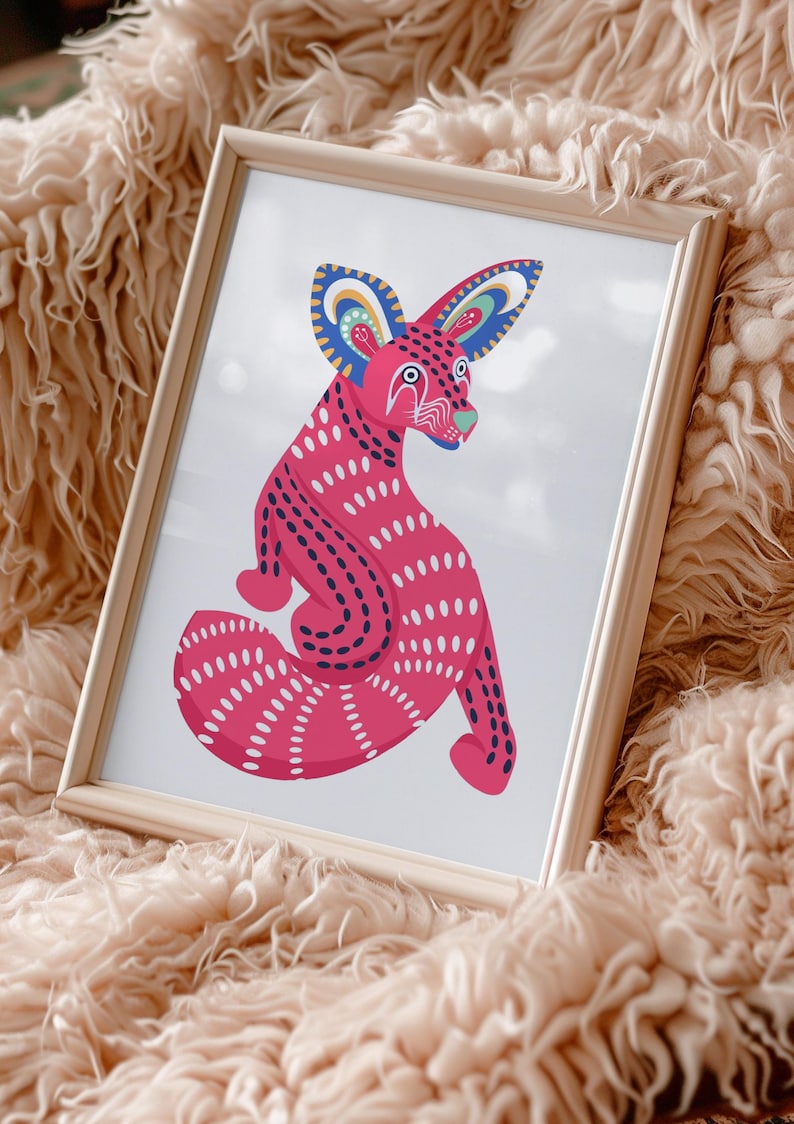 Mexican Alebrije - Colorful Mexican Folk Art Print - Spirit Animal Wall ...