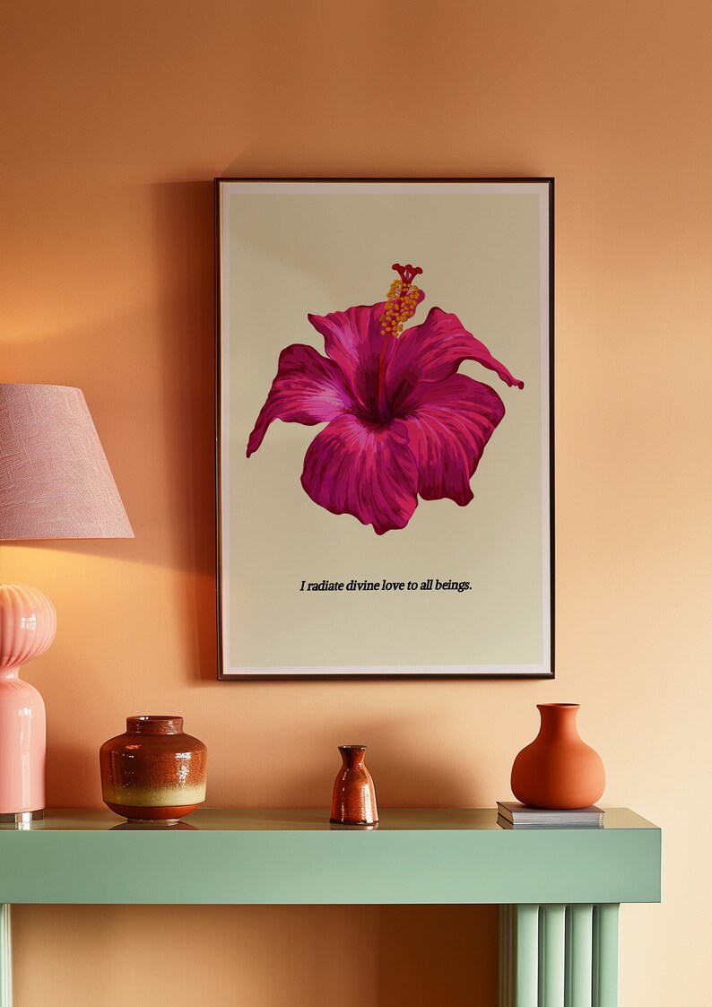 Hibiscus Flowe Affirmation Printable - Self-love Poster - Inspirational ...