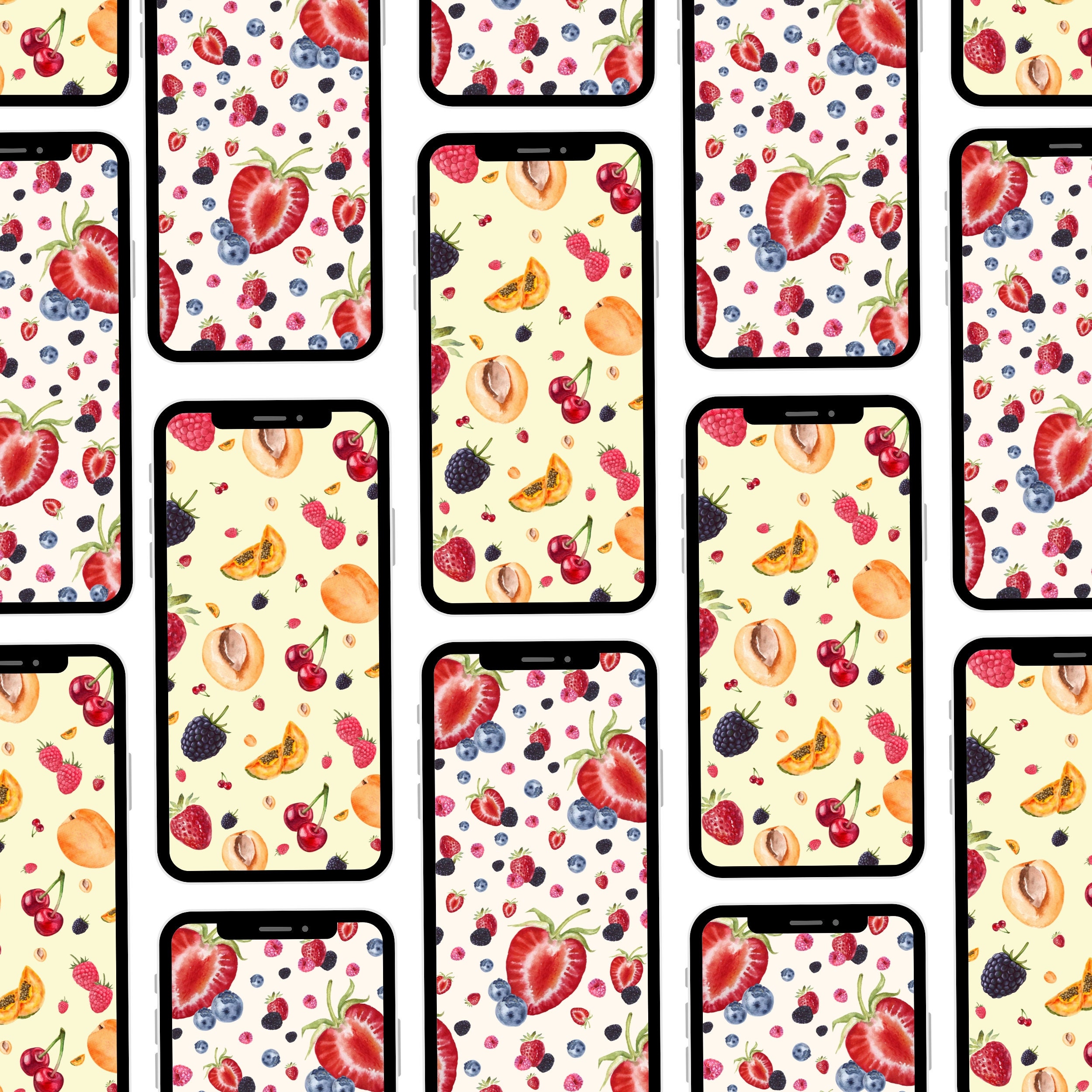 2 Pack Fruity iPhone Wallpaper iPhone Aesthetic Wallpaper iPhone ...