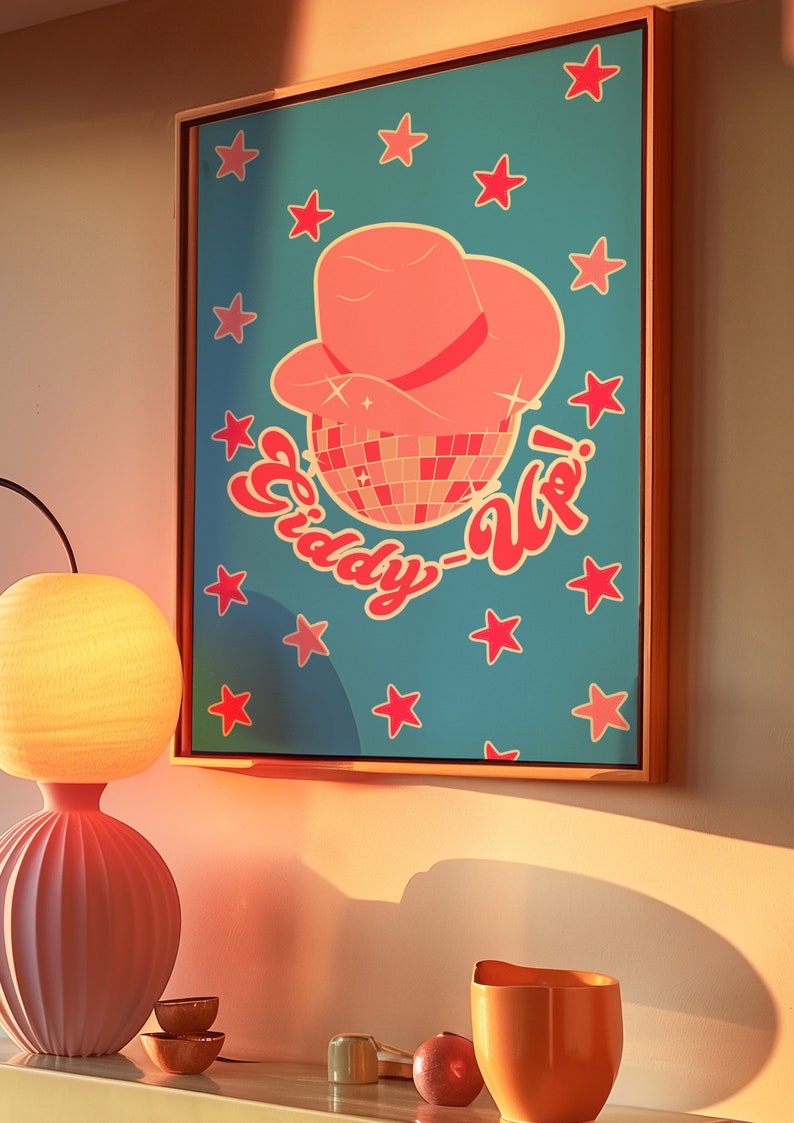 Disco Cowgirl Poster Set of 2 Prints - Wild West Poster - Space Cowgirl ...