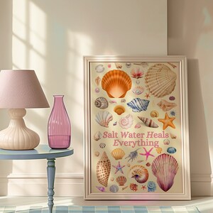 Ocean Healing Seashell Digital Art Print - Motivational Coastal Decor ...