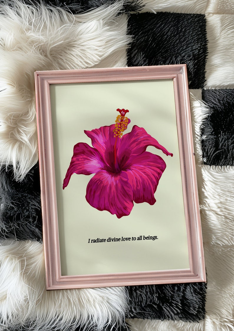 Hibiscus Flowe Affirmation Printable - Self-love Poster - Inspirational ...