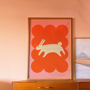 Abstract Bunny Print - Mid Century Large Rabbit Poster - Minimalist ...