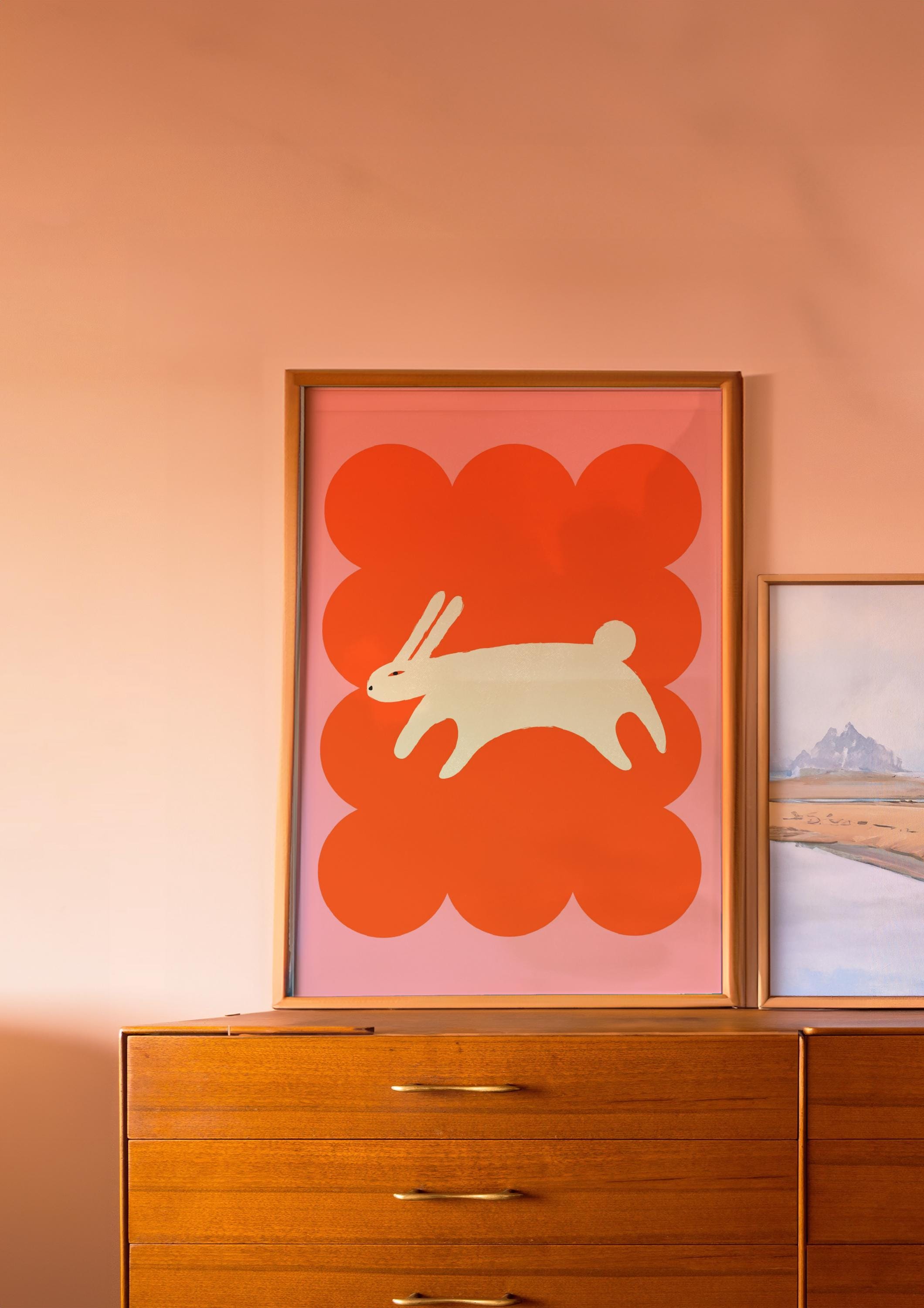 Abstract Bunny Print - Mid Century Large Rabbit Poster - Minimalist ...