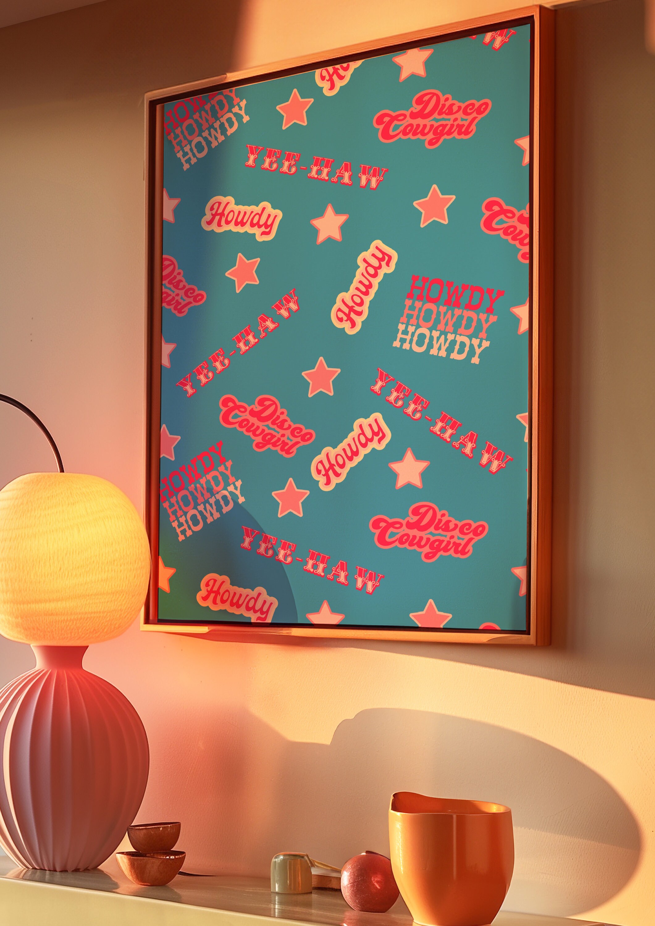 Disco Cowgirl Poster Set of 2 Prints - Wild West Poster - Space Cowgirl ...