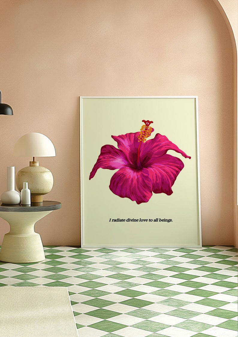 Hibiscus Flowe Affirmation Printable - Self-love Poster - Inspirational ...