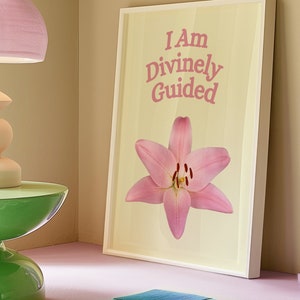 Divine Guidance Floral Print - Pink Lily Digital Art - Spiritual Art ...