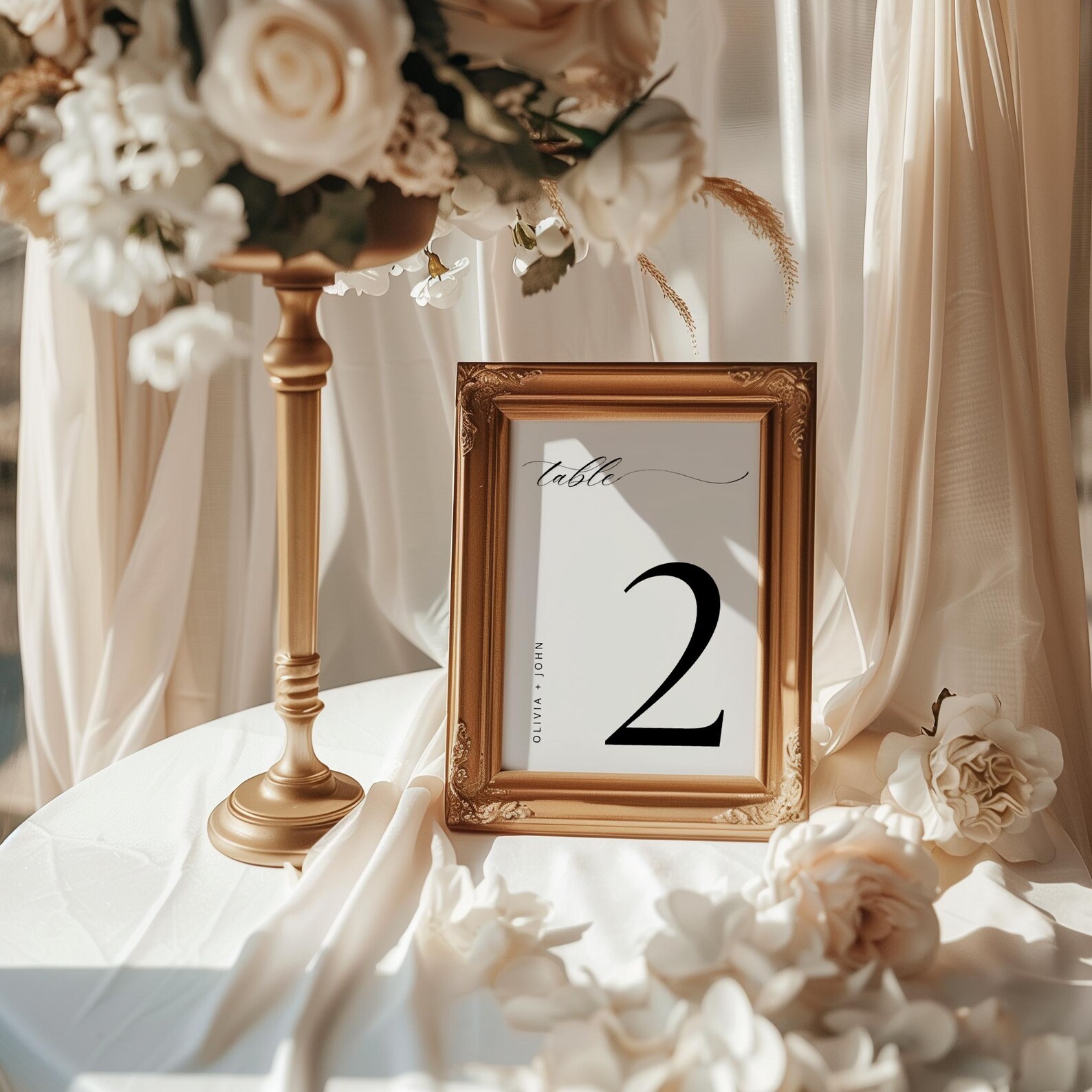 Minimalist Table Number Cards Template, Printable Table Numbers Sign ...