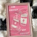Ice Coffee or Hot Coffee Print - Preppy Coffee Bar Decor - Retro Coffee ...