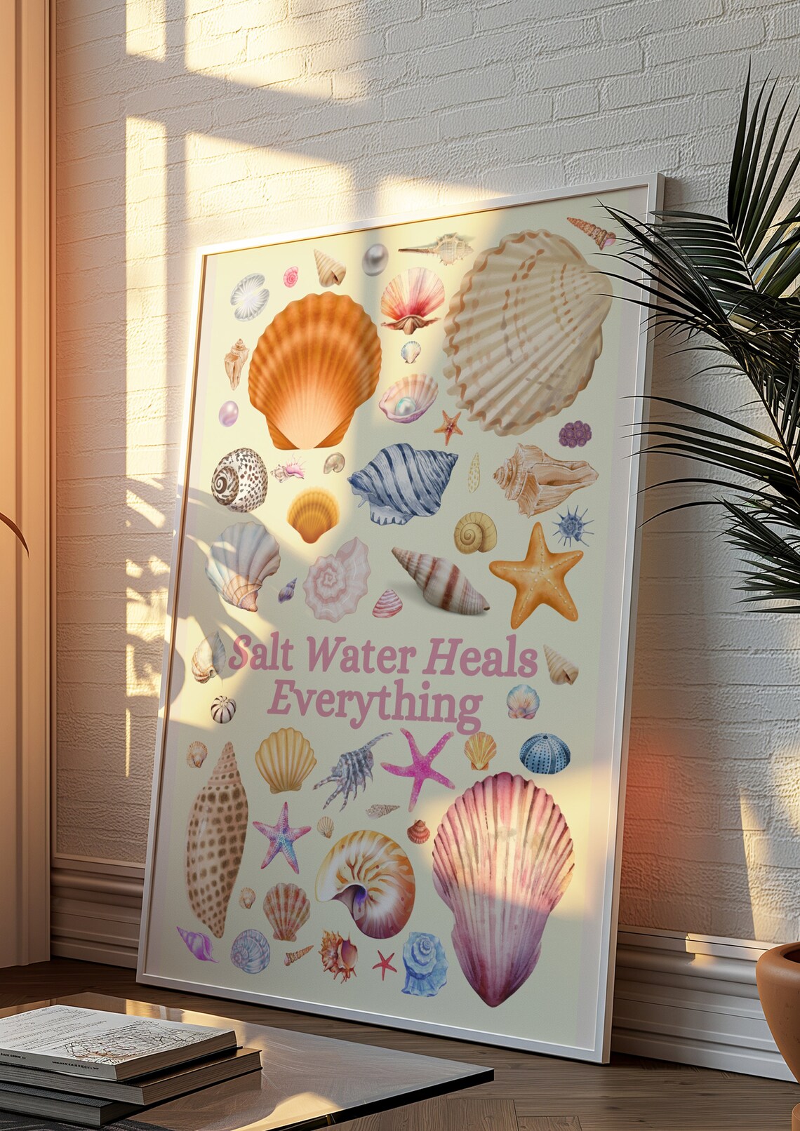 Ocean Healing Seashell Digital Art Print Motivational Coastal Decor ...