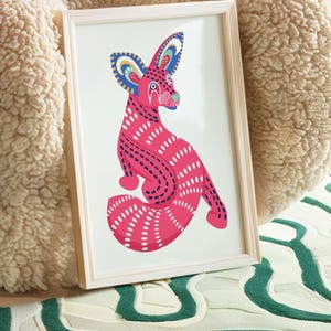 Mexican Alebrije - Colorful Mexican Folk Art Print - Spirit Animal Wall ...