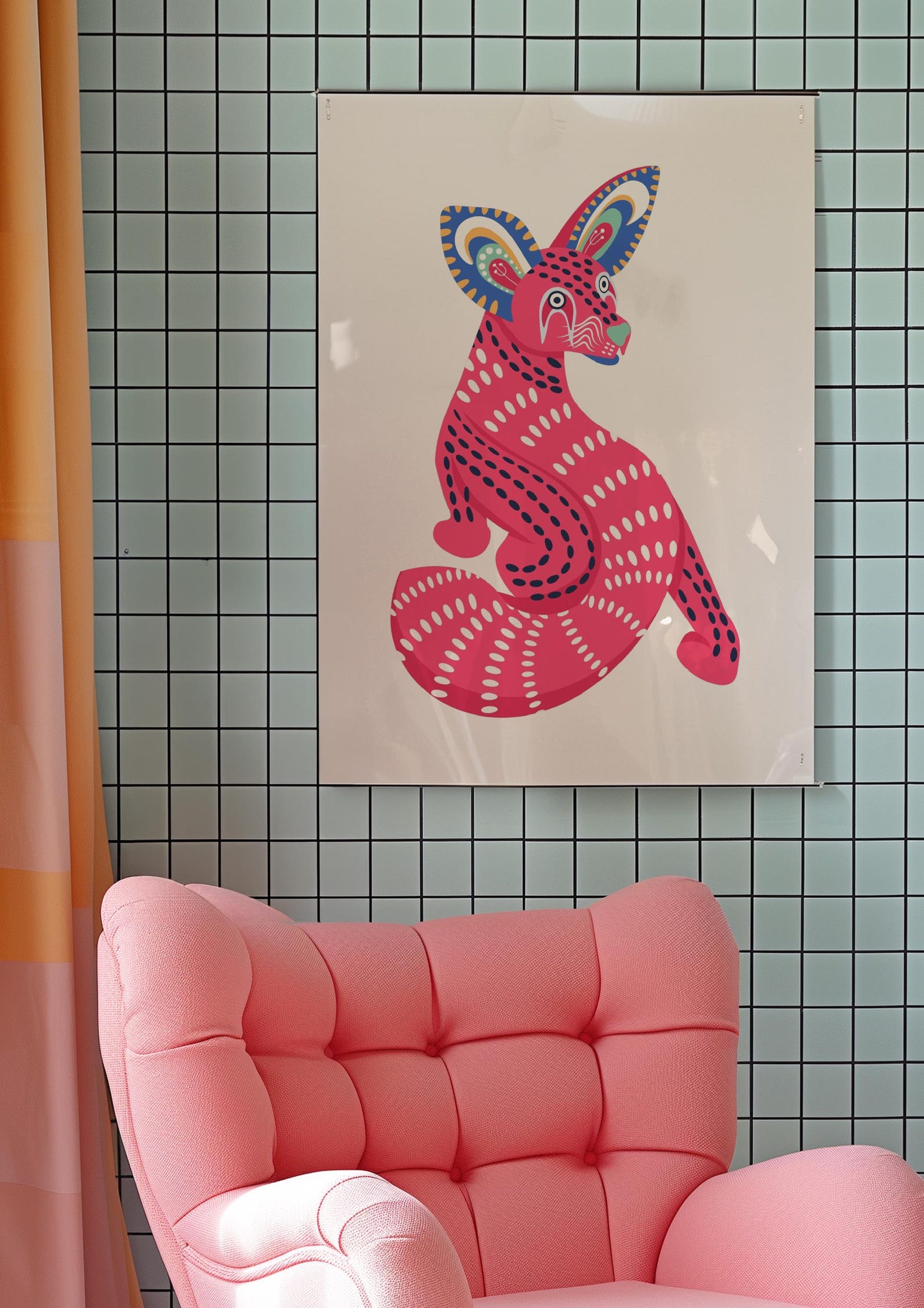 Mexican Alebrije - Colorful Mexican Folk Art Print - Spirit Animal Wall ...