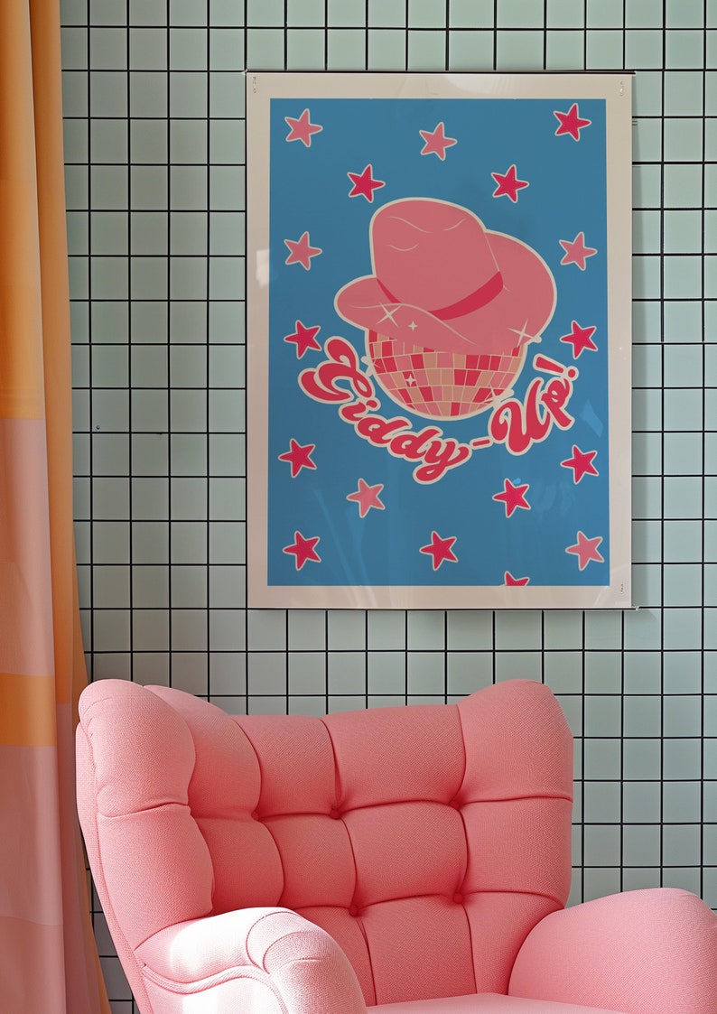 Disco Cowgirl Poster Set of 2 Prints - Wild West Poster - Space Cowgirl ...