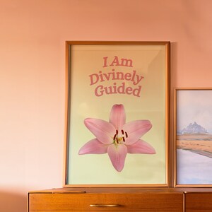 Divine Guidance Floral Print - Pink Lily Digital Art - Spiritual Art ...