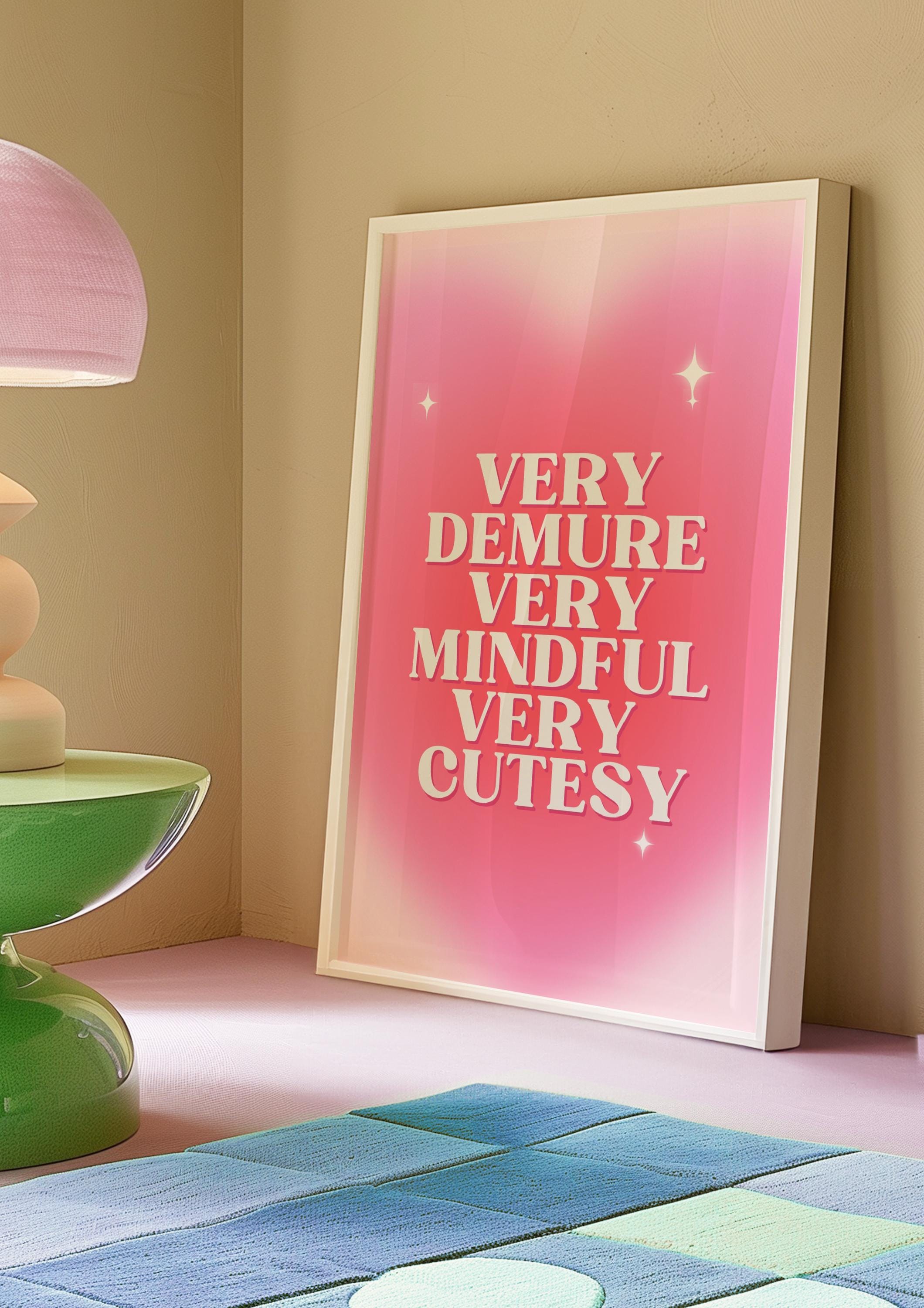 Very Demure Very Mindful Very Cutesy Print- Tik Tok Trend Poster ...