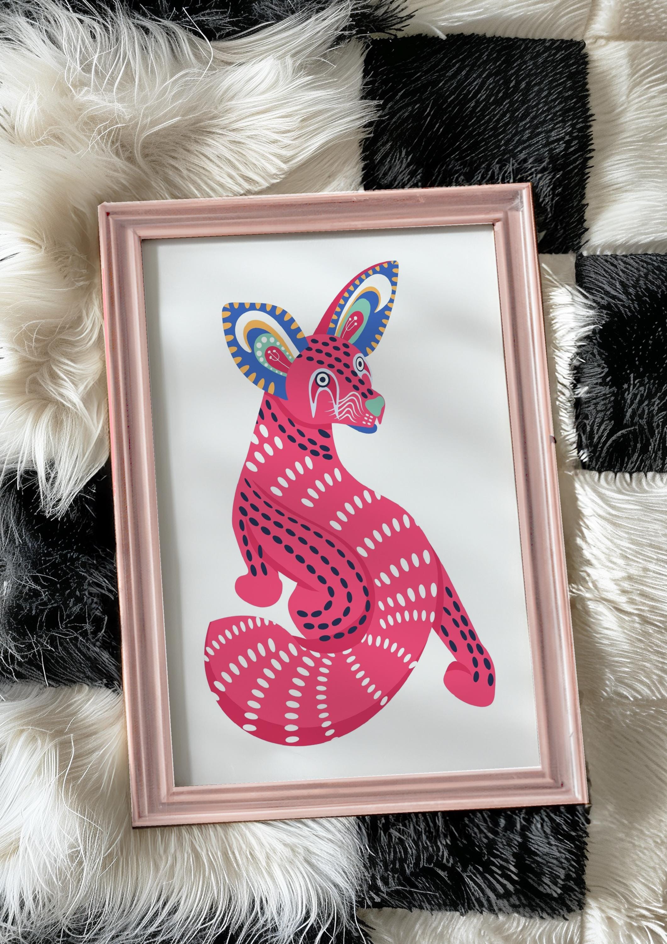 Mexican Alebrije - Colorful Mexican Folk Art Print - Spirit Animal Wall ...
