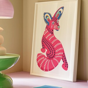 Mexican Alebrije - Colorful Mexican Folk Art Print - Spirit Animal Wall ...