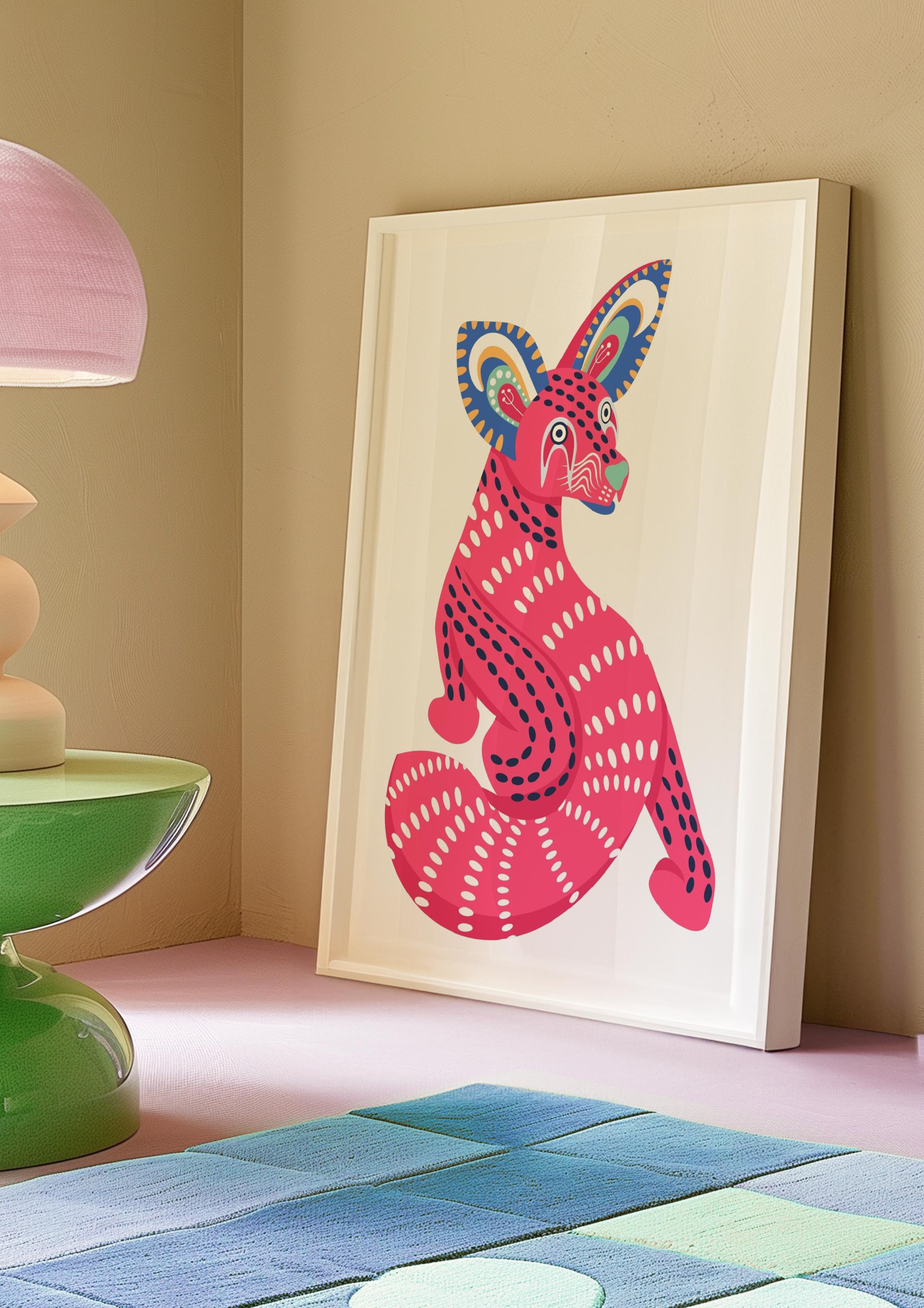 Mexican Alebrije - Colorful Mexican Folk Art Print - Spirit Animal Wall ...