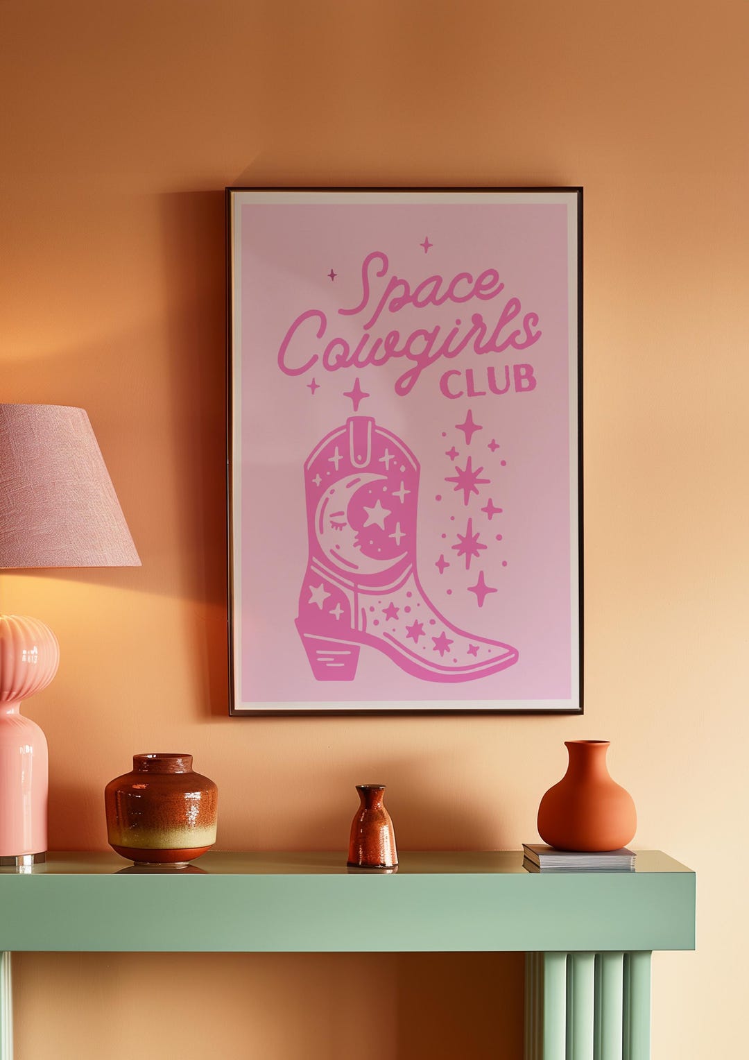 Space Cowgirl Club Poster - Western Wall Decor - Cosmic Cowgirl Print ...