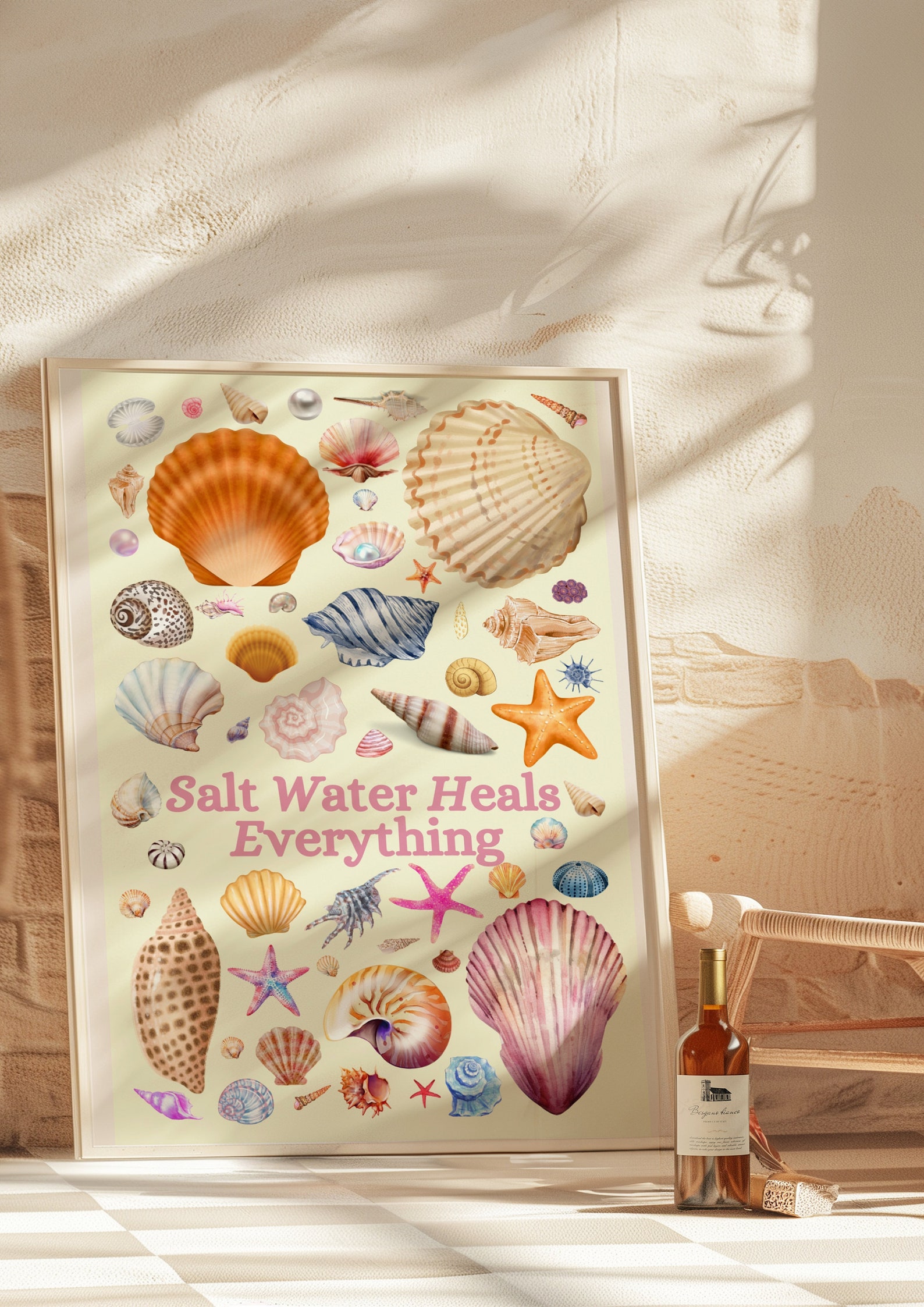 Ocean Healing Seashell Digital Art Print - Motivational Coastal Decor ...